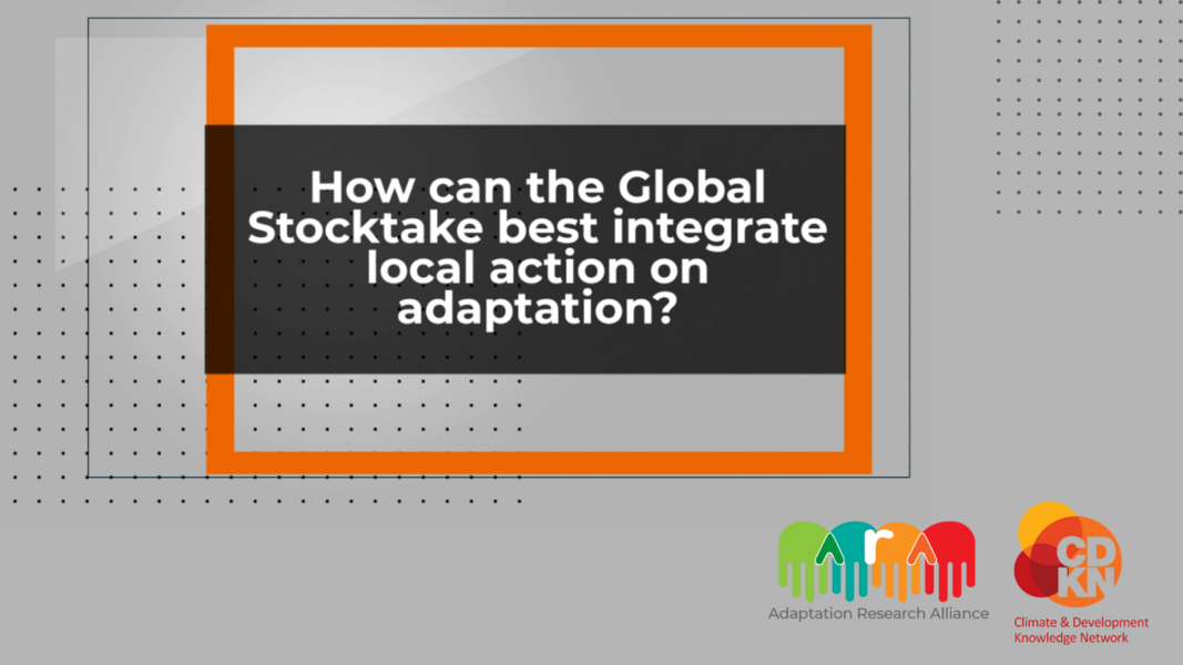 Global Stocktake: Making local action on adaptation count - Adaptation ...